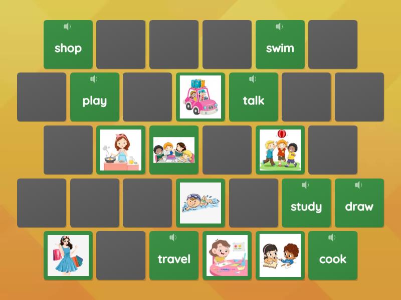 Action words - Matching pairs