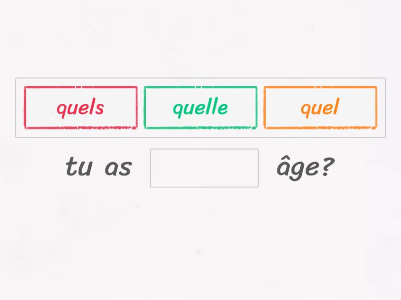 les adjectifs interrogatifs (frances) - Completa la oración