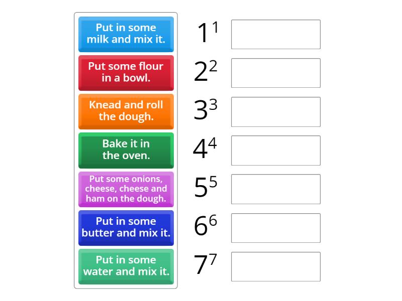 Let's make a pizza! - Rank order