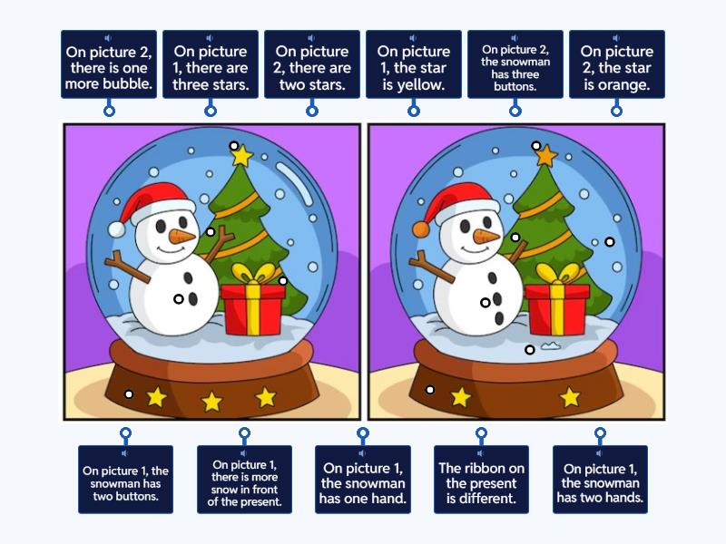 Find the differences - Christmas - Diagrama con etiquetas