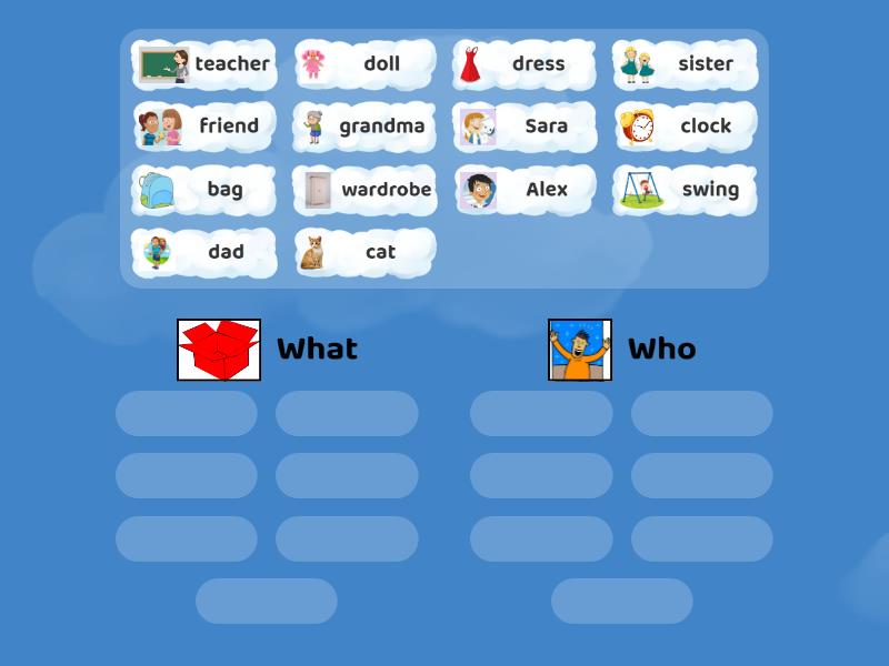 Academy Stars 1. Unit 9. What who. Sort - Group sort