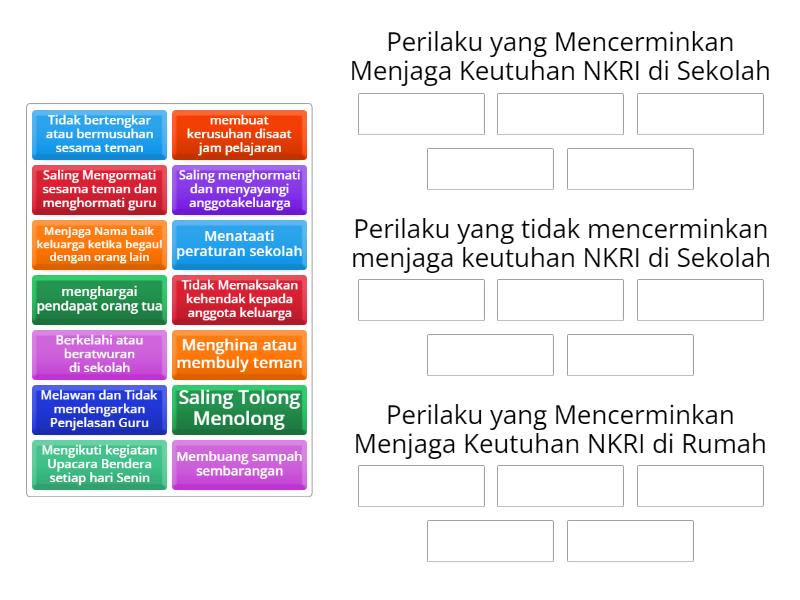 Merawat NKRI dengan persatuan dan kesatuan - Group sort