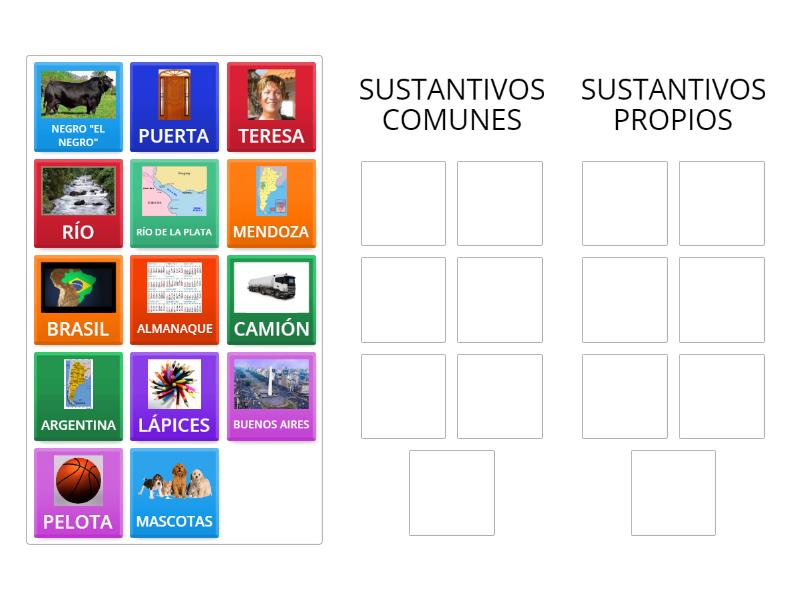 SUSTANTIVOS PROPIOS Y COMUNES- MANU - Group sort