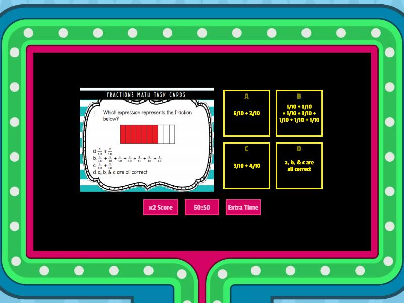 Fractions 1 - Backtrack Review - Gameshow quiz