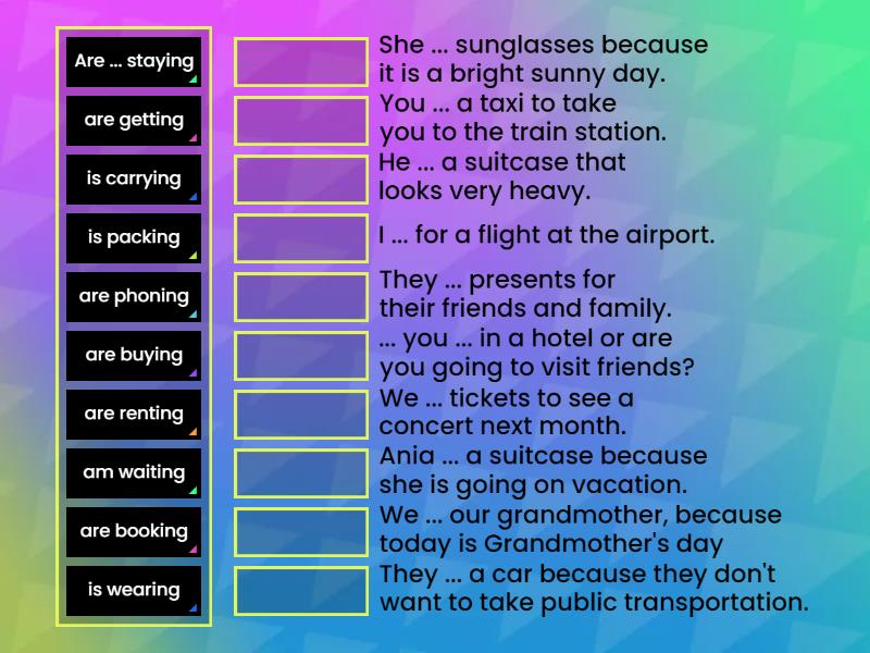 Present Continuous A1 level - Match up