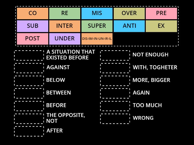 PREFIXES - Match up