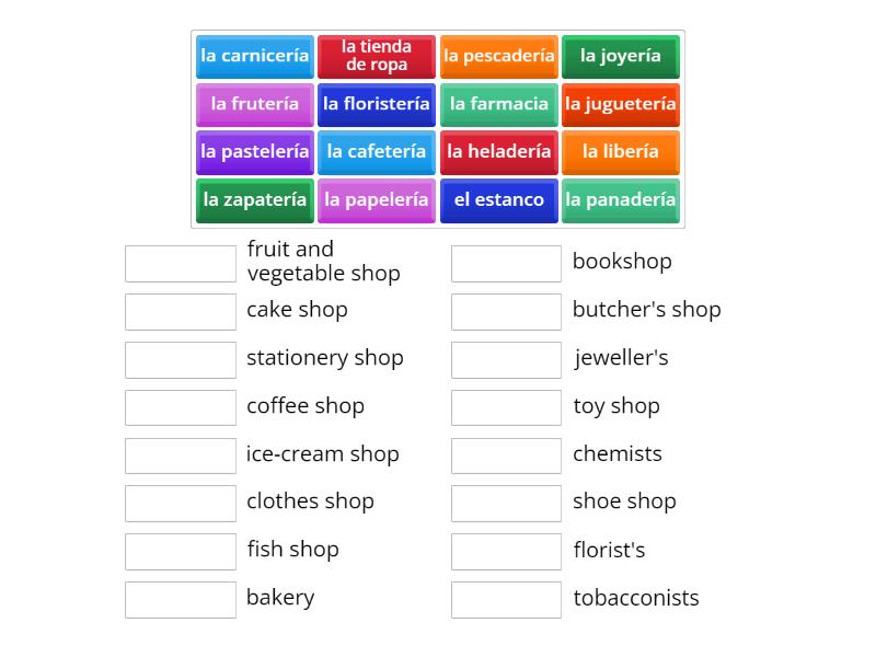 Vocabulario - Match up