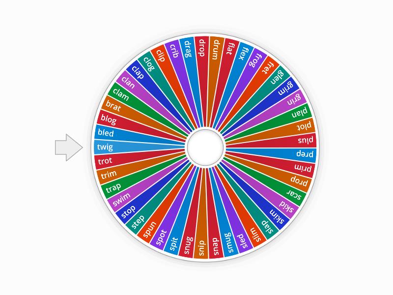 CCVC bingo words - Random wheel