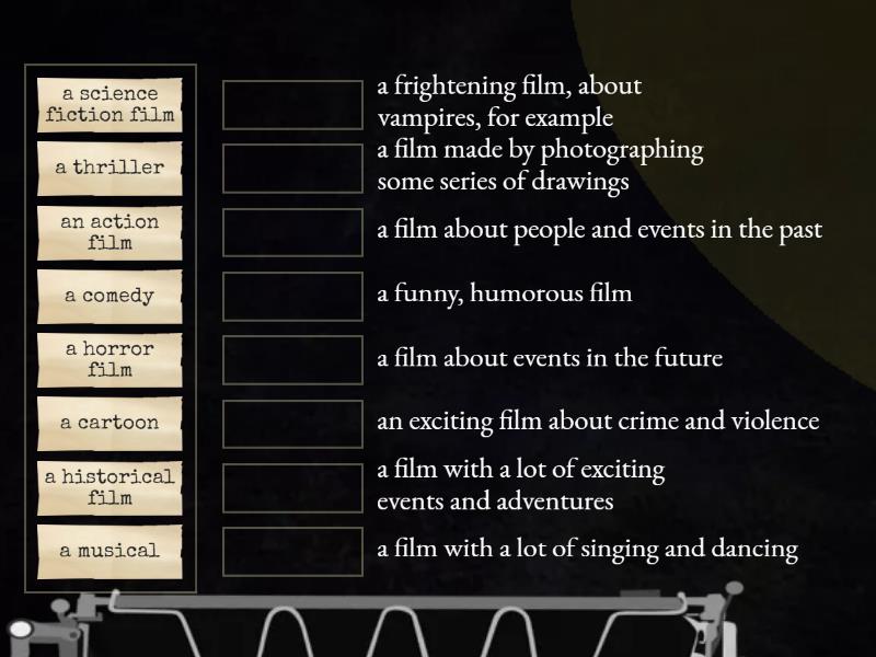 Match the type of film with its definition. - Match up