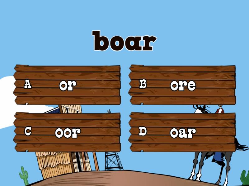 or, ore, oor, oar sort as - Quiz