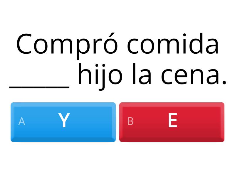 Uso de y o e en español - Questionário