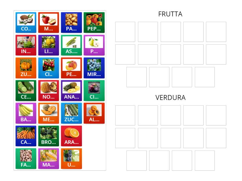 FRUTTA O VERDURA? - Group sort