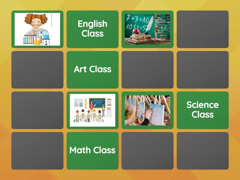 School subjects - Matching pairs