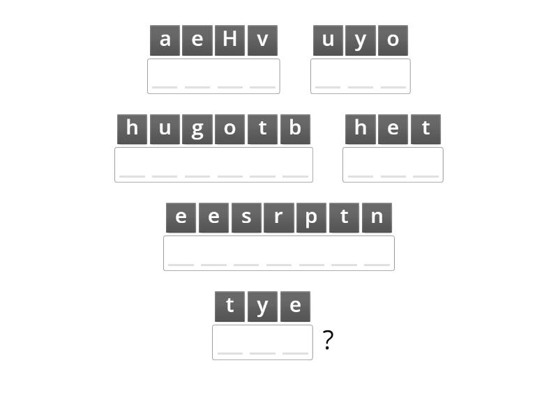 Sentence order - Anagram
