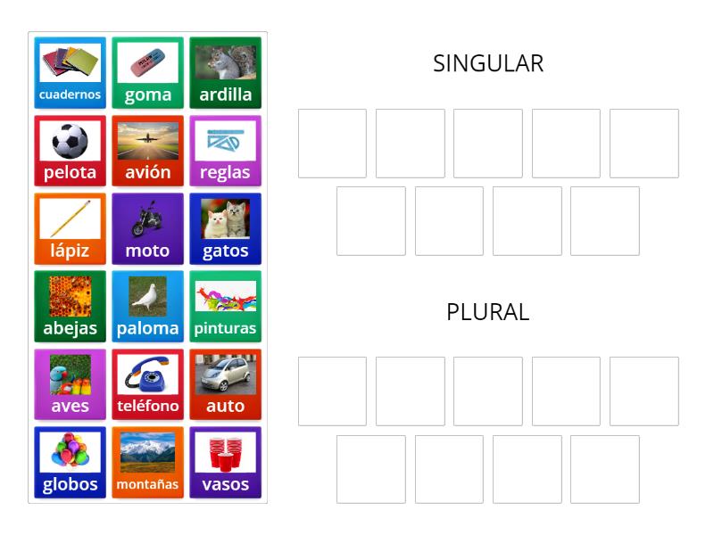 Sustantivos en singular y plural - Group sort