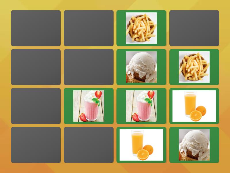 FOOD AND DRINKS - Matching pairs