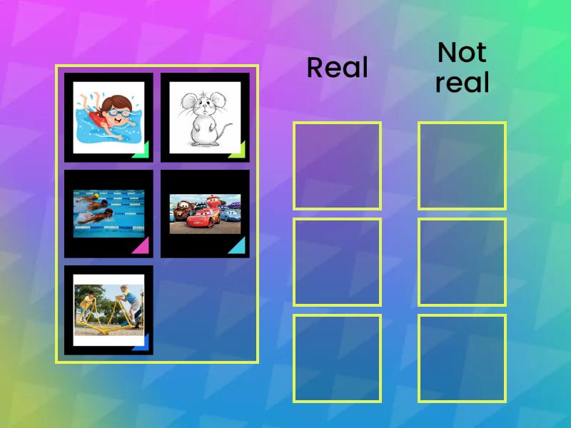 Real and not real - Group sort