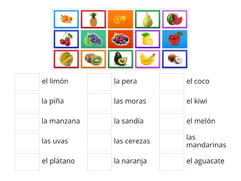 Las frutas - Match up