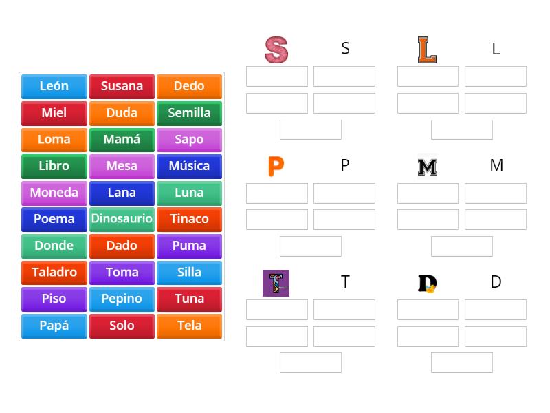 Sílabas - Group sort