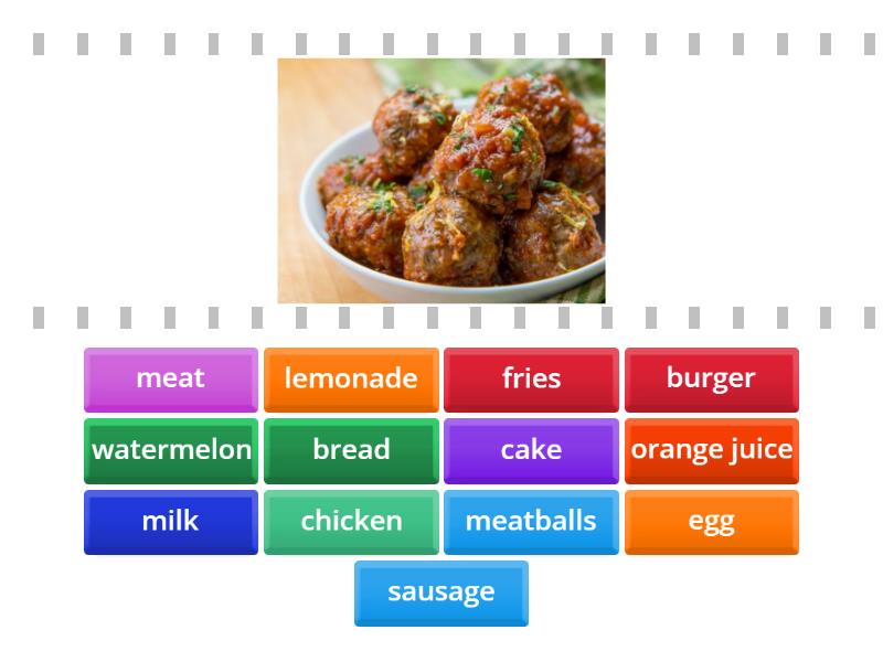 STARTERS - UNIT 12 FOOD - Cada oveja con su pareja