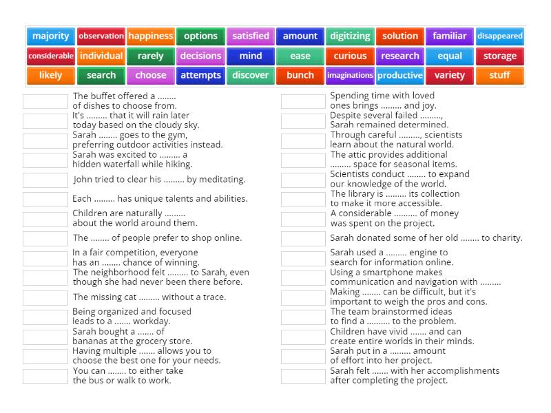 Final Exam Review - 21CC/2 Vocab - Part 5 - Match up
