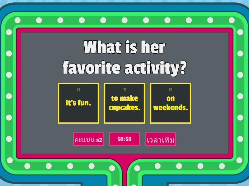 My favorite activity - Gameshow quiz