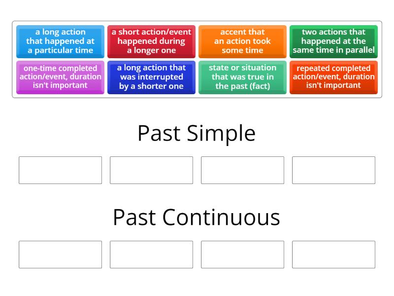 Past Simpe - Past Continuous usage - Group sort