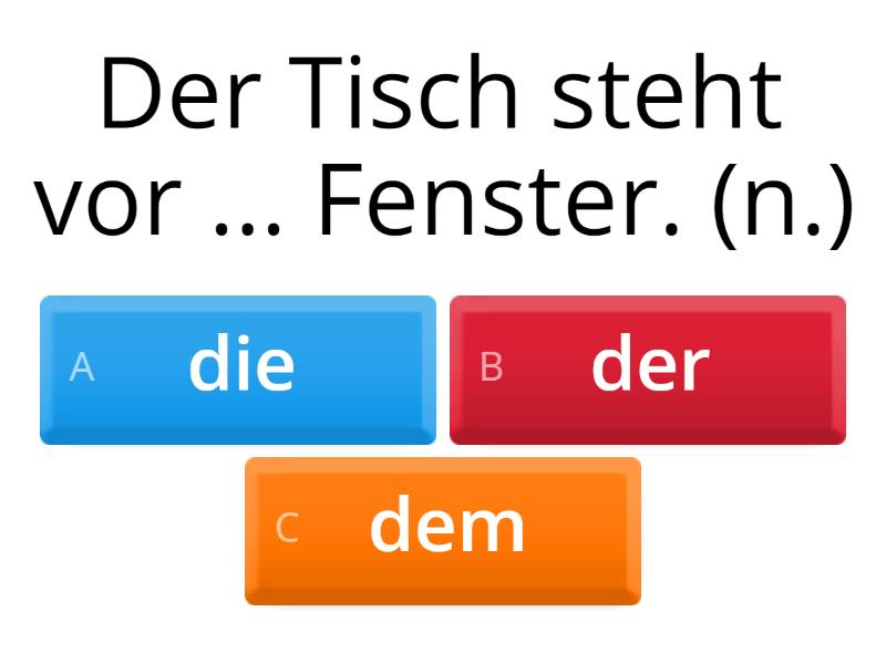A2 E11 Wechselpräpositionen Akk. oder Dat.? - Quiz