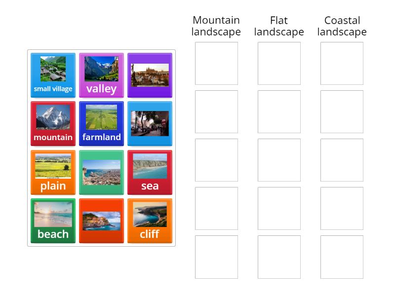 Types of landscapes - Group sort