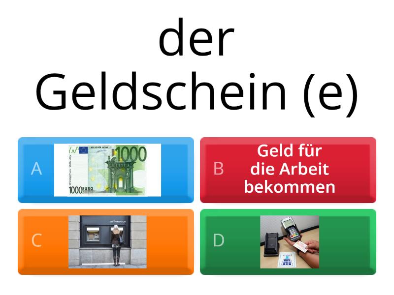 Geld Wortschatz A2.2 - Quiz