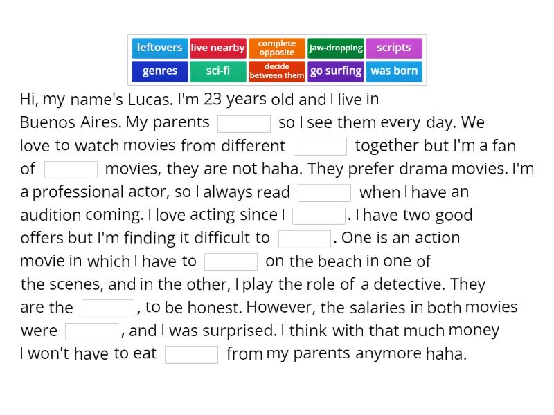 Gap-filling exercise - Missing word