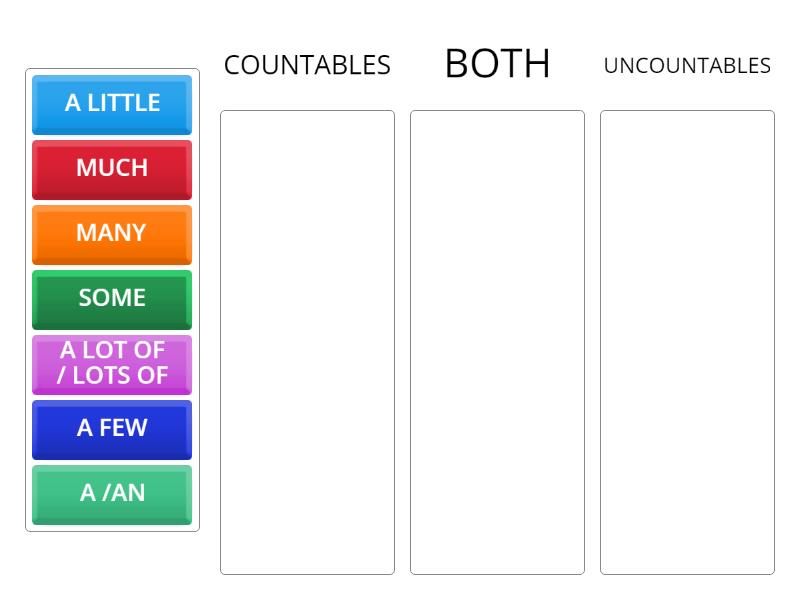 QUANTIFIERS - Categorize