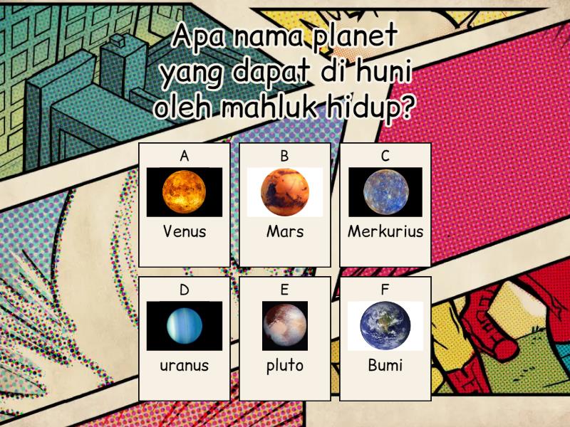 Mengenal Nama-Nama Planet - Cuestionario