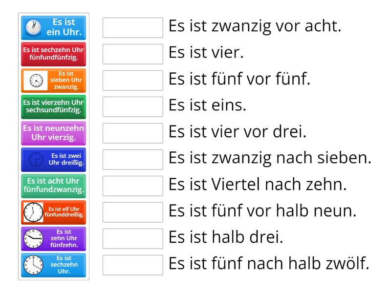 Uhrzeiten - Match up