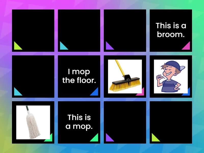 Household chores - Mop the floor - Combine os pares