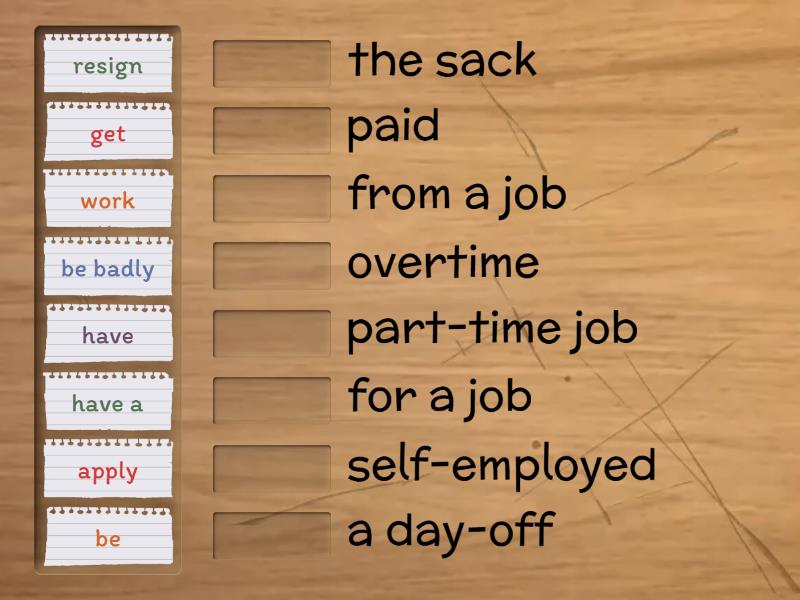Focus 2 work phrases - Match up