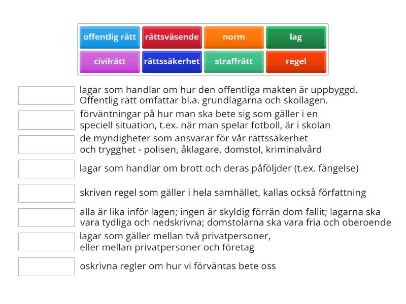 Normer, lagar och regler - Match up