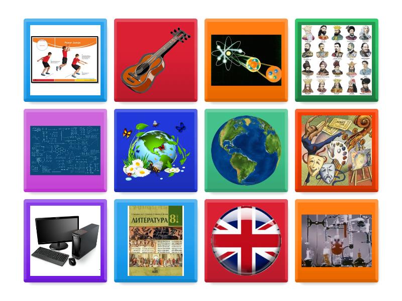 School subjects - Flip tiles