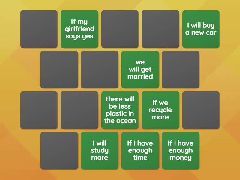 First conditional pairs - Parejas