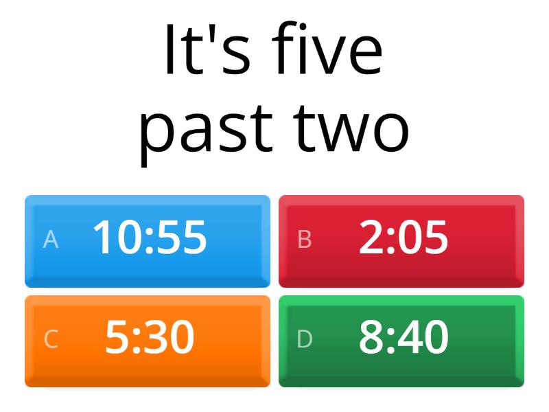 Telling the time - clock Quiz - Cuestionario
