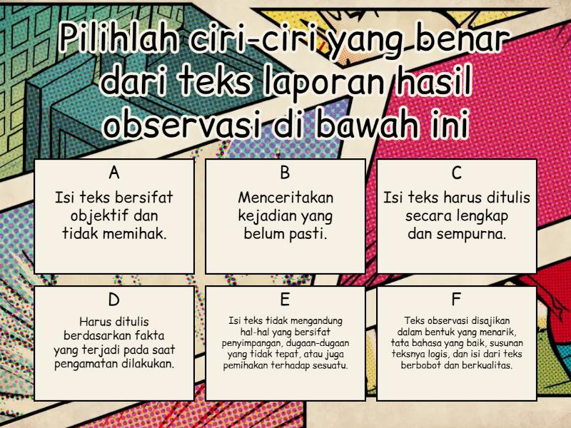 Teks Laporan Hasil Observasi - Quiz Teks Laporan Hasil Observasi - Quiz