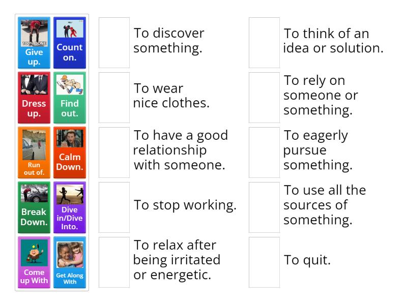 Inseparable Phrasal Verbs - Match up