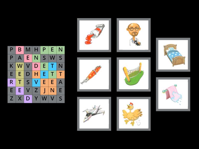Unit 3: Short Vowel e (ET - ED - EN) - Wordsearch