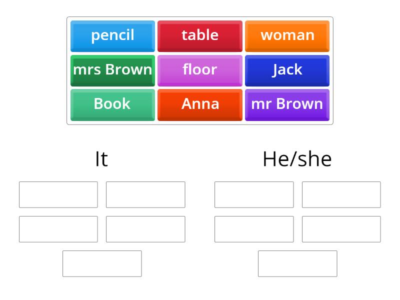 It or he/she - Group sort
