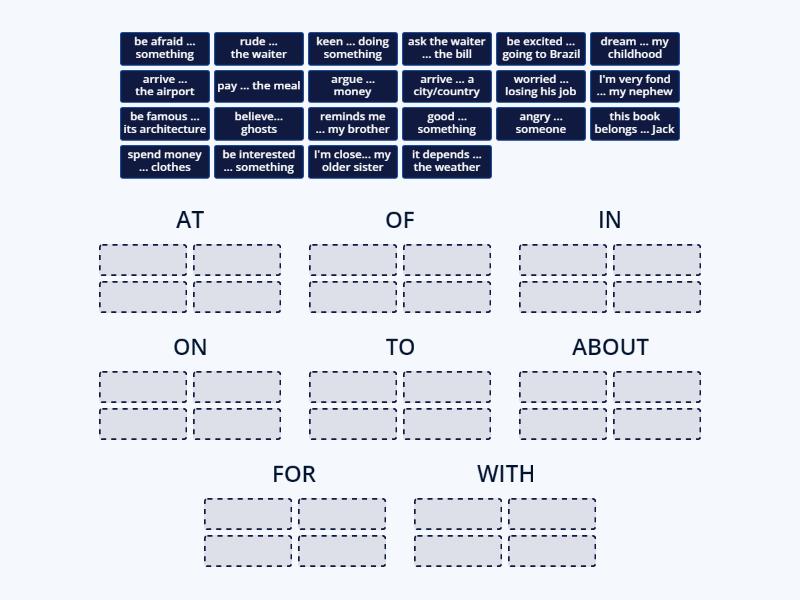 Prepositions - Group sort