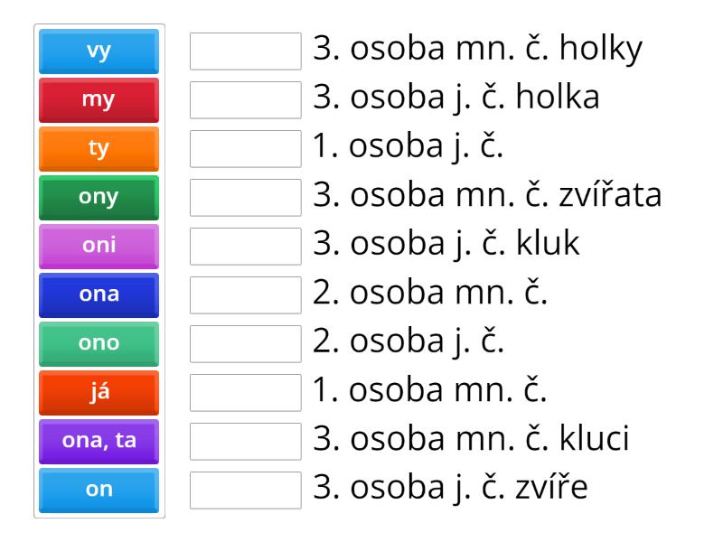 osoby slovesa - Match up