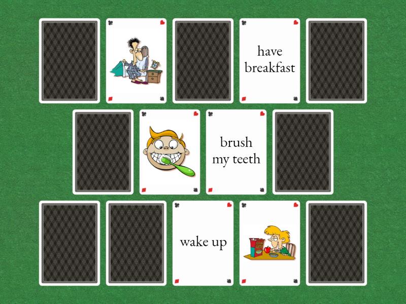 Memory game | Daily routines - Matching pairs