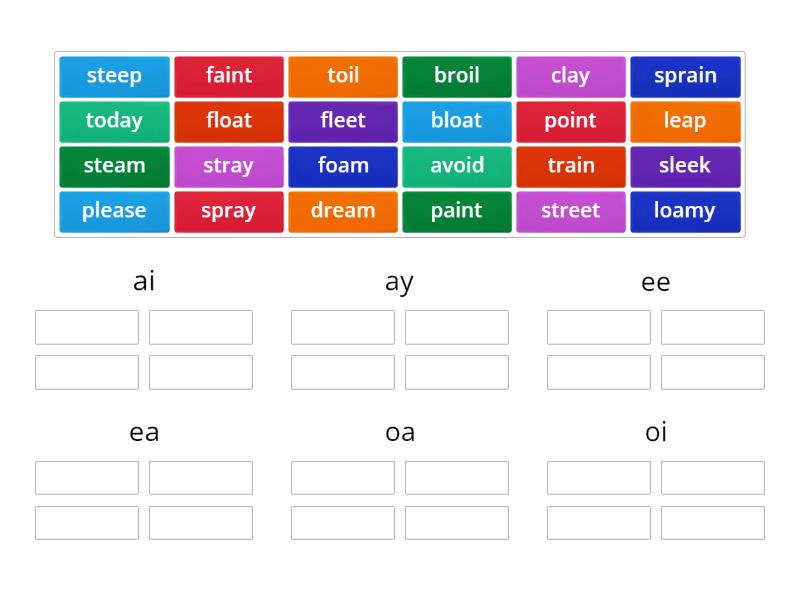 Vowel Team Sort - Group sort Vowel Team Sort - Group sort
