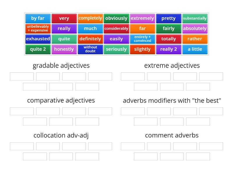 Match the adverbs - Group sort