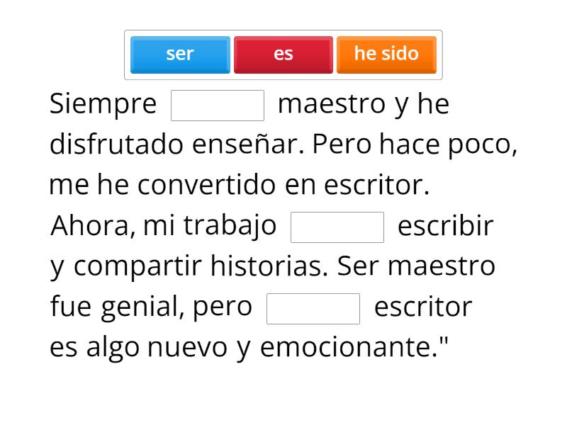 Ser - Complete the sentence